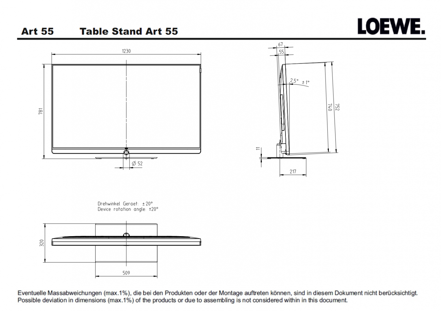 Стойка настольная LOEWE Table Stand Art 40/48/55 » Узнайте по WhatsApp ...